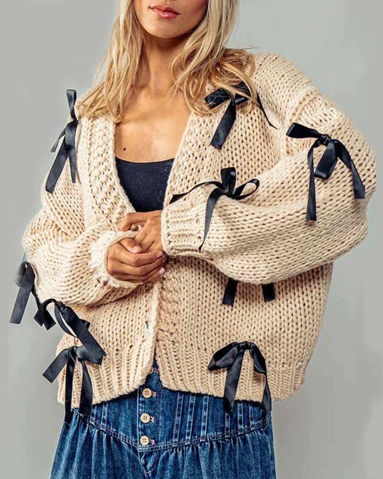 Sasha Bow Cardigan – Leo Malvani